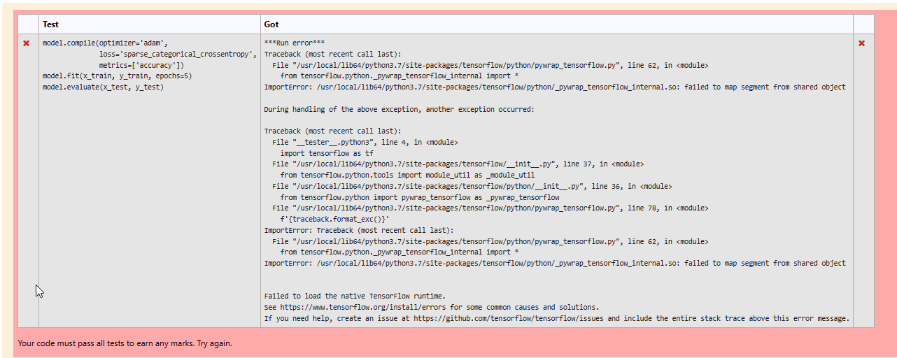 CodeRunner: Error on CodeRunner for Python3 plugins TensorFlow, Keras, Pytorch